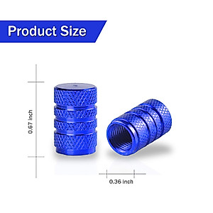 SINGARO 12PCS Tire Valve Stem Caps, Car Exterior Accessories, Aluminum Alloy Valve Cover Universal for Cars, Trucks, Motorcycles and Bicycles (Blue)