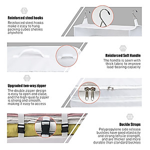Twira Portable Hanging Travel Shelves Bags, Suitcase Organizer, Packing Cubes for Travel, Carry-On Closet Insert, Large Capacity Travel Bags Collapsible 4-Shelf Travel Closet (White)