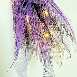 Halloween Witch Broom, LED Lighted Witch Broomstick, Glow in The Dark Witch Broom, Halloween Party Costume Decoration Cosplay Props for Halloween Costume Decoration (3 Pack)