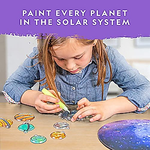 NATIONAL GEOGRAPHIC Kids Window Art Kit - Stained Glass Solar System Arts & Crafts Kit with Glow in The Dark Planets, Use as Window Suncatchers, Hanging Decor from Ceiling, Mobile, Space Room Décor