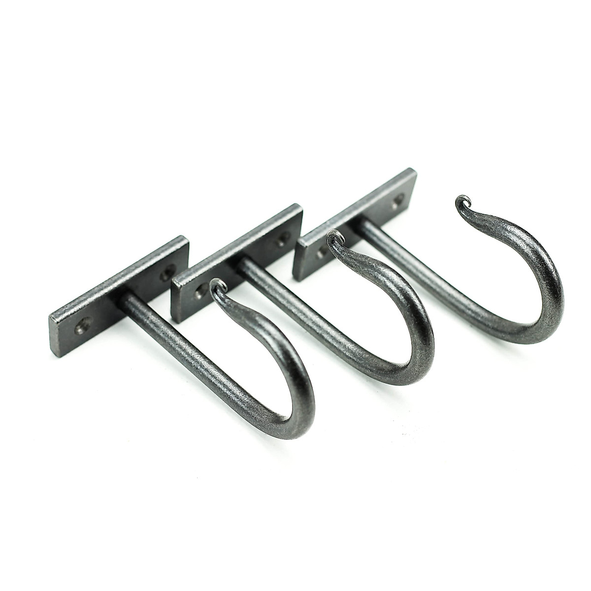 Undermount Classic Style Ceiling Hook | Hand Forged Wrought Iron | Black Dog Ironworks