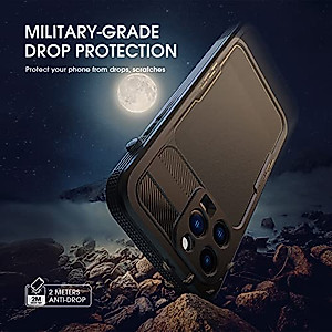 VONNOBILITY iPhone 14 Pro Max Waterproof Case, IP68 Full-Body Heavy Duty with Built-in Screen Protector, 6.7 inch - Black