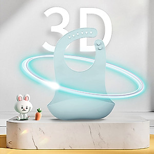 Maveek Silicone Baby Bibs for Eating, Drool Bibs for Babies Gender Neutral Toddler Bandana Bibs Food Catcher for Baby Boys and Girls, Waterproof Soft Non Messy Dusky Pink + Dusky Blue (12-36 Months)