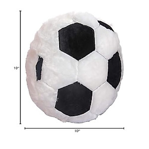 CatchStar Soccer Pillow Fluffy Soccer Plush Pillow Soft Stuffed Soccer Throw Pillow Decorative Round Large Soccer Pillow Cushion Big Sports Toy Gift for Kids Boy Children Room Decoration