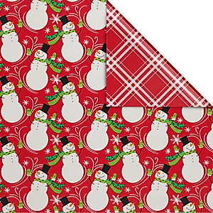 American Greetings Christmas Reversible Wrapping Paper Jumbo Roll, Snowflakes (1 Roll, 175 sq. ft.)