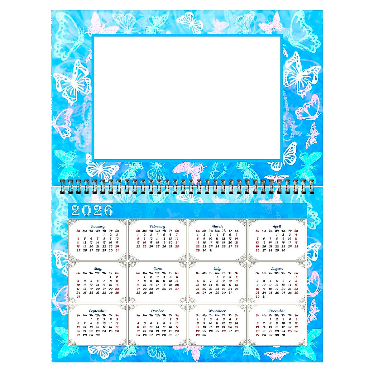 2025 Photo Frame Wall Spiral-bound Calendar (Add Your Own Photos) - 12 Months Desktop/Wall Calendar/Planner - (Edition #08)
