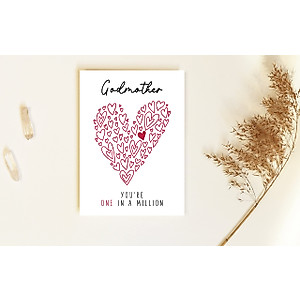 Godmother You're One In A Million Card - Godmother Birthday Card - Thank You Greeting Card - Card For Her - Anniversary Card - Mother's Day Card - Thank You Card - I Love You Godmother Card