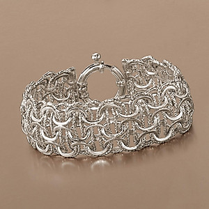 Ross-Simons Sterling Silver Multi-Circle Link Bracelet. 8 inches