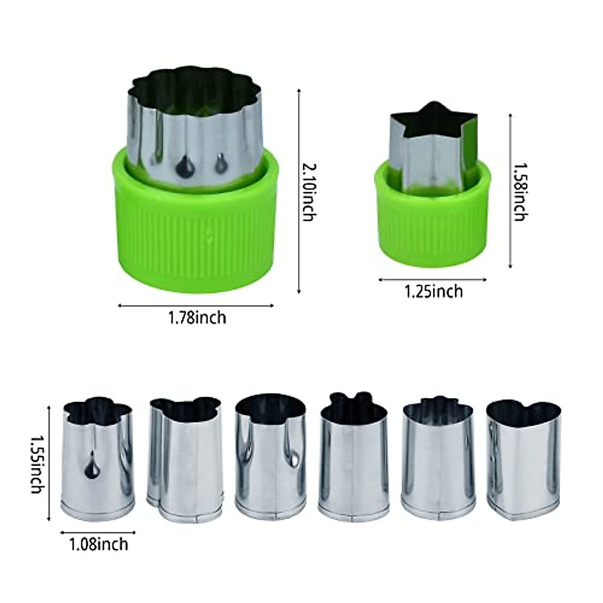 Mini Size Cookie Cutters Set Vegetable Cutter Shapes Set Fruit Cookie Stamps Mold for Kids Baking and Food Supplement Tools Accessories （8 Pcs）