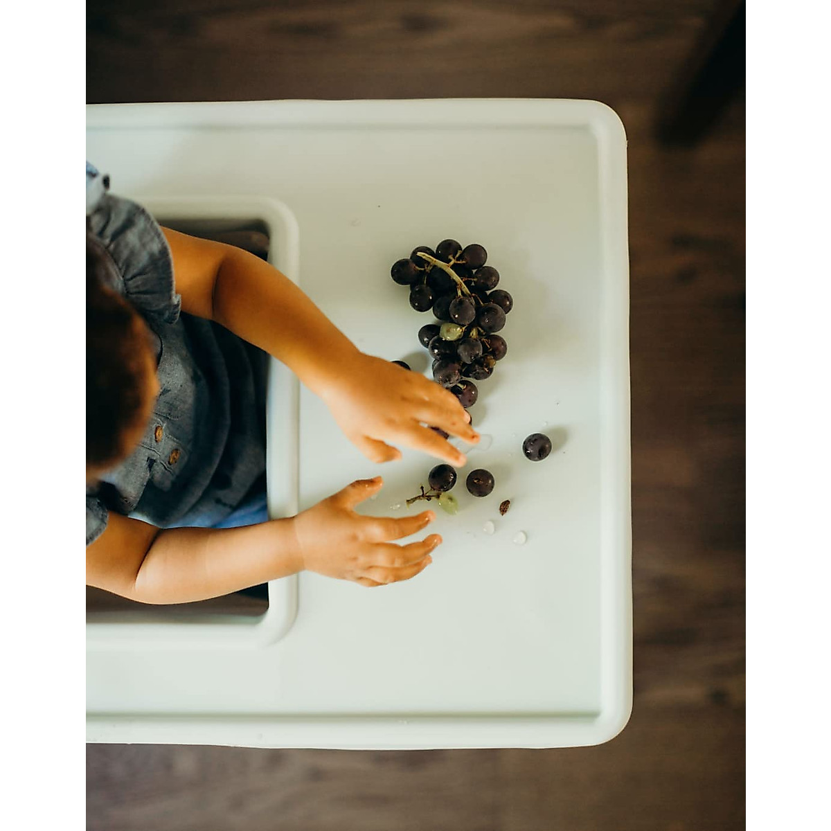 Silicone Full Cover Placemat for IKEA Antilop High Chair, BPA Free, Dishwasher Safe, ezpz Baby Led Weaning Plate, Baby Finger Food