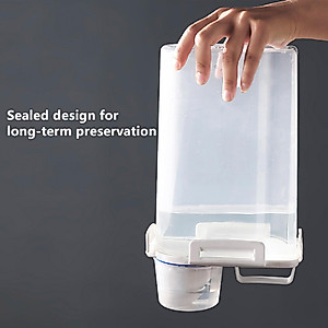 2 Pcs 5 lb Rice Dispenser Flour Storage Container, Airtight Dry Food Storage Bin with Pouring Spout & Measuring Cup, Kitchen Pantry Plastic Clear Jars for Oatmeal, Grain, Cereal, Pasta, Dog Pet Food