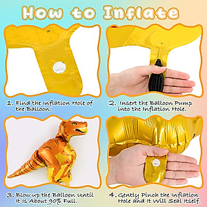 Dinosaur Foil Balloons, 8 Pcs Cartoon Dinosaur Mylar Balloons, Giant Dino Animal Balloons for Dinosaur Birthday Party Decorations Baby Shower Gender Reveal