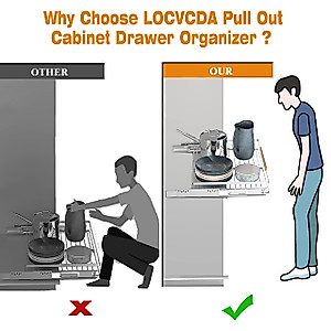 Pull Out Cabinet Organizer, 12.2~17.9"W x 22.5"D Expandable Pull Out Shelves for Kitchen Cabinets, Heavy Duty Metal Slide Out Pantry Shelves Sliding Shelf for Home Kitchen,Under Sink,Bathroom,Wardrobe