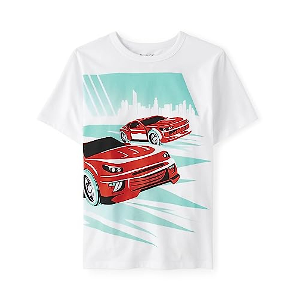 The Children's Place,Short Sleeve Vehicle Graphic T-Shirt,White,Small (5/6)