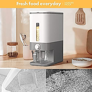 SEE SPRING 25 Lbs Rice Dispenser, Rice Container Storage with Lid, Cereal Dispenser Countertop Bin, Kitchen Storage Organizer for Dry Food Flour