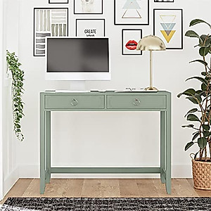 Novogratz Her Majesty 2 Drawer Writing Desk, Pale Green