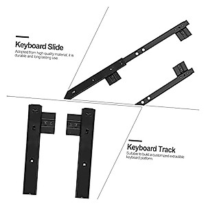 Holibanna 1 Pair Keyboard Rails Keyboard Tray Sliding Rails for Drawers Sliding Keyboard Hardware Keyboard Slide Rail Adjustable Keyboard Slide Desk Rail Rack Computer Office Steel Bracket