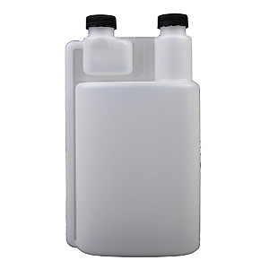 Consolidated Plastics 41396 HDPE Graduated Dispenser with Caps, 32 oz, Natural, 12 Piece