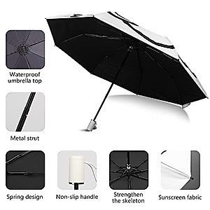 WANLIAN Umbrellas for Sun Umbrella UV Protection,Compact Travel Umbrella,Umbrella for Sun Protection Windproof Waterproof Stick Umbrella Anti-UV Protection Golf Umbrellas (White)