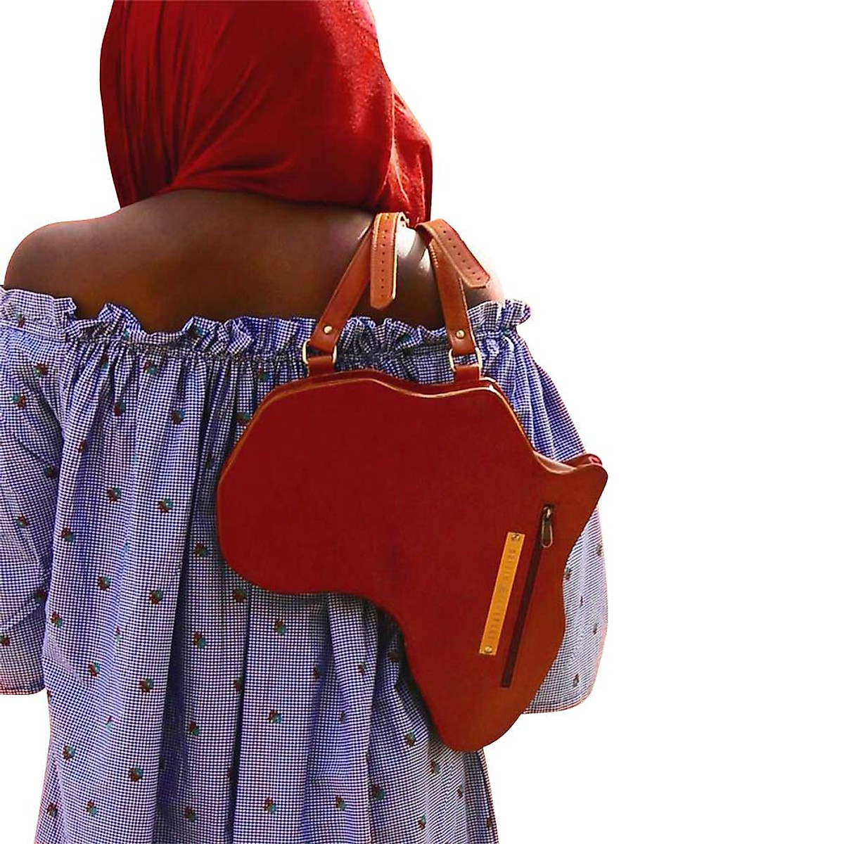 Orijin Culture AFRICA Men Backpacks Belt Bags - Africa Backpacks for Travel – Africa Shaped Crossbody Leather Backpacks with Sturdy Zippers & Multiple Pockets | Brown - Medium