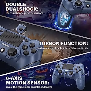 PS-4 Controller Dual-shock 4 Wireless Compatible for PS-4/Pro/Slim/Wireless Play-Station 4 Controller with paddles PS-4 Remote Controller for PC 6-Axis Motion Sensor Turbo，1000mAh