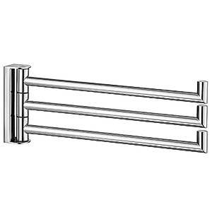 APLusee Polished Chrome Swivel Towel Bar, 304 Stainless Steel Foldable Towel Holder with 3 Arms, Wall Mounted