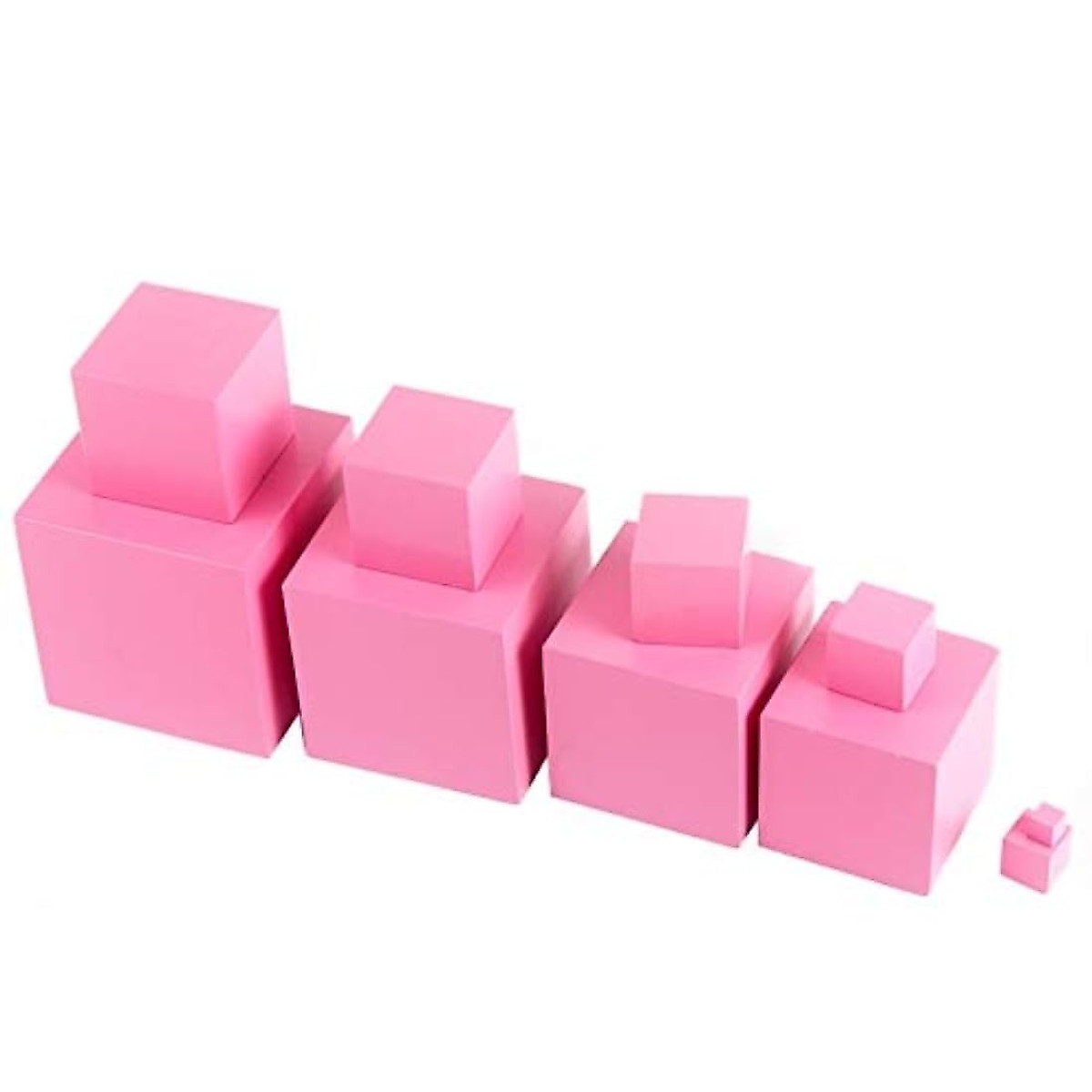 danni Montessori Kids Wood Math Toy Pink Tower Solid Wood Cube 0.7-7CM Early Preschool Educational Toys Christmas Children Day Gifts