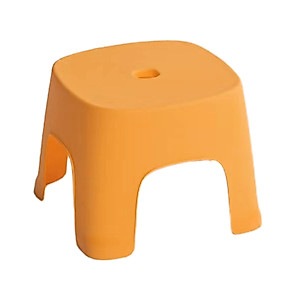 Plastic Step Stool, Small Portable Step Stool, Thickened Single Foot Stool with Non Slip Pads, Multifunctional Seat Stool Sturdy and Lightweight Ideal for Living Room Bathroom Kitchen (Yellow)