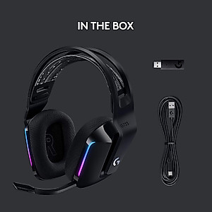 Logitech G733 Lightspeed Wireless Gaming Headset with Suspension Headband, LIGHTSYNC RGB, Blue VO!CE mic Technology and PRO-G Audio Drivers - Blue (Renewed)