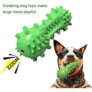 wanijaning Dog Toy, Toothbrush Dogs Chew Squeaky Toys, Durable Bones for Aggressive Chewers, Dental Oral Care for Small, Medium and Large Dogs - Green