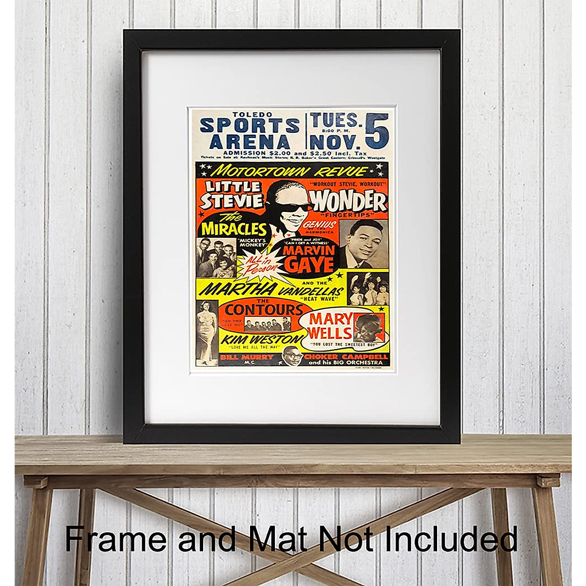 Motown Black Music - African American Wall Art - Black Art - Black Culture - Black History - Stevie Wonder, Marvin Gaye Concert Posters Wall Decor - Famous African American History - Afro Wall Art