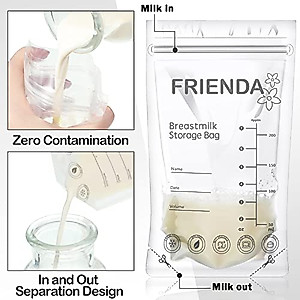 600 Count Breastmilk Storage Bags 7 oz Breast Milk Storage Bags for Breastfeeding Self Standing Breast Milk Storing Bags No Leak Double Seal Freezer Milk Storage for Refrigeration and Freezing