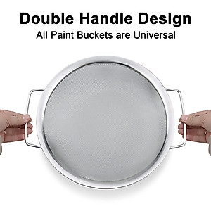 3 Pack Fine Mesh Paint Strainer 60 Mesh Stainless Steel Paint Filter Emulsion Honey Funnel Filter Cover Fits 5 Gallon Paint Bucket Filter Tool Insert Strains