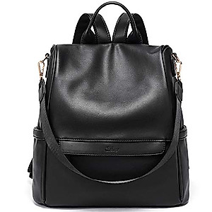 Womens Backpacks Purse Fashion PU Leather Anti-theft Large Travel Bag Ladies Shoulder School Bags black