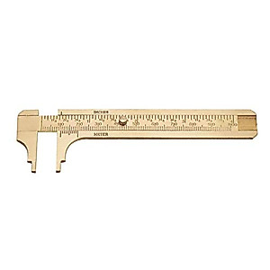 Double Scale Vernier Calipers Brass Sliding Gauge Sliding Pocket Caliper Handy Measuring Tool mm/inch for Measuring Jewelry(100mm)