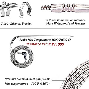 Replacement Meat Probe for Pit Boss Pellet Grills and Pellet Smokers. 3.5mm Plug Compatible with Pit Boss Accessories Meat Probe. 2 Packs Meat Probes and 2 Packs Grill Clips.…
