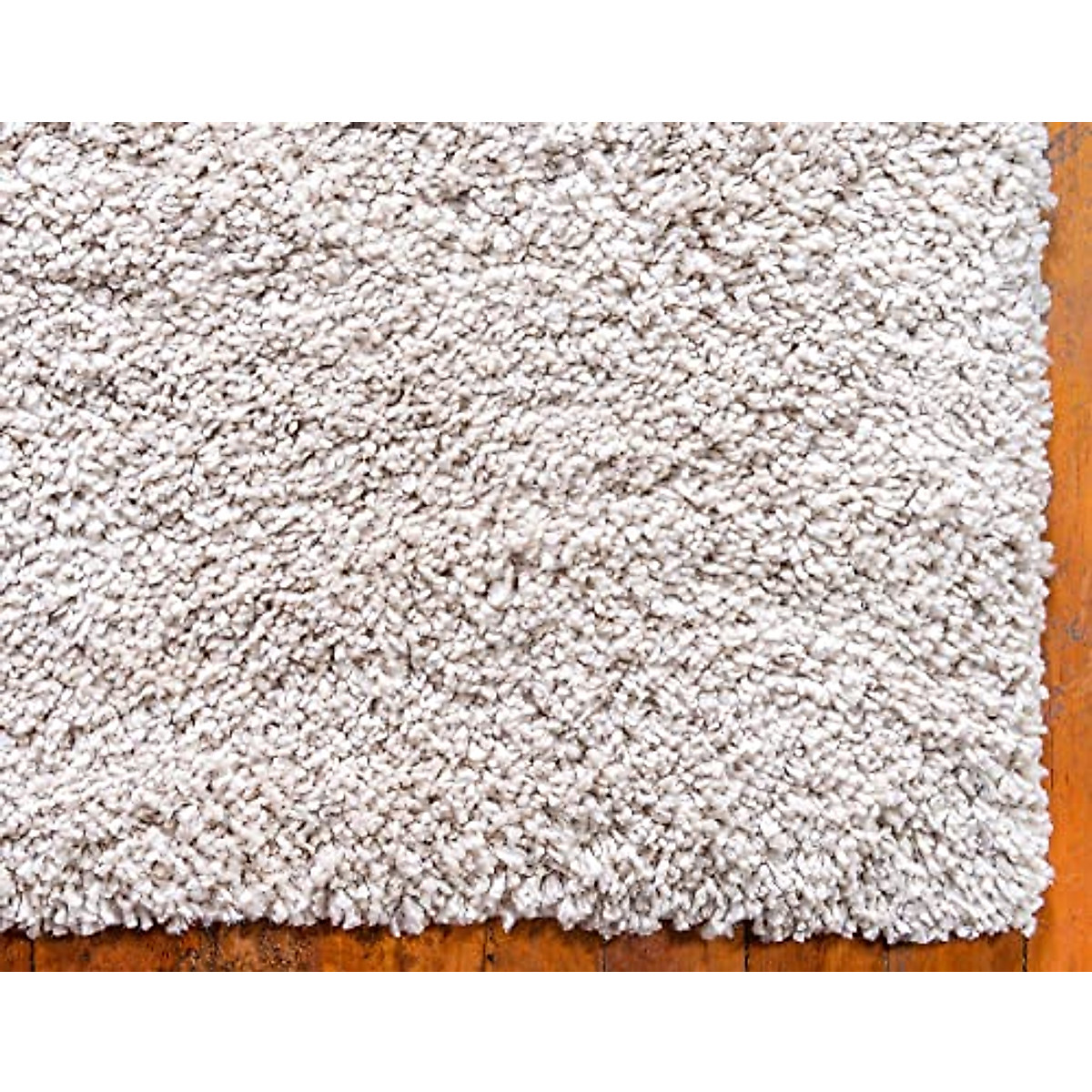 Unique Loom Davos Shag Collection Modern Luxuriously Soft & Cozy Shag Area Rug (5' 0 x 8' 0 Rectangular, Linen)