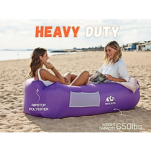 WEKAPO Inflatable Couch Air Lounger Chair - Camping & Beach Accessories, Portable Blow up Sofa for Hiking, Lawn, Indoor/Outdoor Movies & Music Festivals. Lightweight and Easy to Set Up Air Hammock