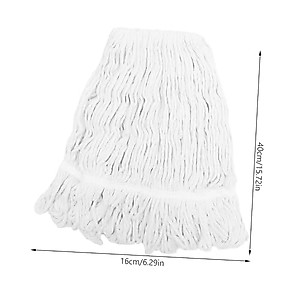 HONMEET Mop Replacement Head Wet Mop Head Refill Mop Head Commercial Mop Head Floor Sweeper Mop Refill Replacement Mop Refill Accessory Cleaning Mop Replacement Cotton Thread White
