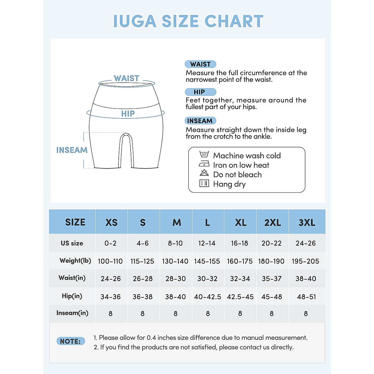 IUGA Biker Shorts Women Tummy Control 8" Workout Gym High Waisted Running Yoga Compression Spandex Shorts Women with Pockets Black