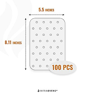 Air Fryer Parchment Paper Accessories for Ninja Foodi Dual Air Fryer 100 pcs DZ201, DZ401, Air Fryer Paper Liners & Heat Resistant Mat, Double Basket Ninja Accessories Sheets for Basket by INFRAOVENS