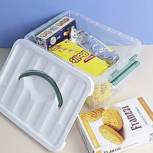 Leendines 6 Pack Small Container Bins, Clear Plastic Storage Boxes with Lids, 11.14''L x 7.75''W x 5.67''H
