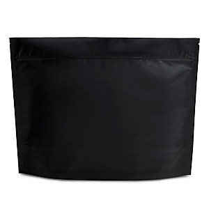 50 pcs Matte Black Child Resistant Exit Bags 12Inx9Inx4In Ziplock Pouch Smell Proof Bags, 9101-50PACK