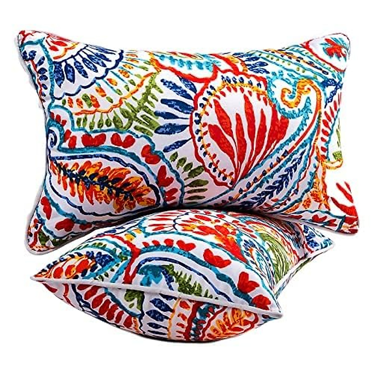 XXPILOS Outdoor Lumbar Pillows - Decorative Pillows with Insert Included Set of 2 Outdoor Pillows for Patio Furniture 12x20 Inch