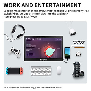Pisichen Portable Monitor 17.3 inch External Monitor HD 1600x900 Screen, 5ms, 60Hz, USB & HDMI Ports, Gaming Monitor Compatible for PC PS3 PS4 Laptop Ras Pi