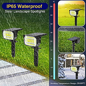 Solar Spot Lights Outdoor, 6 Pack IP65 Solar Lights Outdoor Waterproof 72 LEDs Solar Landscape Spotlights,Auto On/Off 3 Lighting Modes Outdoor Solar Garden Lights for Yard, Patio, Pathway -Cool White