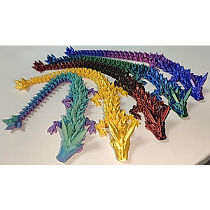 Qxbuhe 12inch 3D Printed Dragon Egg,Mystery Crystal Dragon Fidget Toys,Articulated Dragon,Home Desk Decor Easter Surprise Dinosaur Eggs,Adults Fidget Toys for Autism/ADHD (Laser Purple)