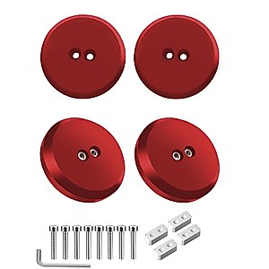 Samman Corvette Jack Pucks Billet Aluminum Jacking Puck Jack Pad Adapter Floor Jack Pad Compatible with 1997-2023 Corvette C5 C6 C7 C8/ Porsche 944 964 993 996 997 911 Boxster Cayman -(4 Pack Red)