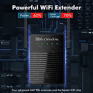 2022 New WiFi Extender Coverage up to 1000 Sq. Ft and 20 Devices with AC 1200 Dual Band WiFi Repeater Range Extender 2 high Gain Antenna (Up to 1200Mbps Speed) with Led Indication & Wall Plug