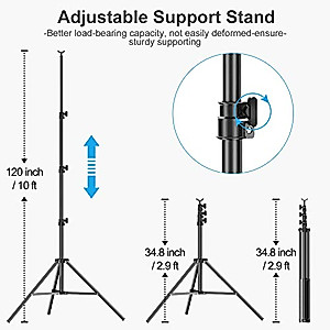 EMART 10 x 12ft (H X W) Photo Backdrop Stand Kit, Adjustable Photography Video Studio Background Stand Support System for Photo Booth Muslin